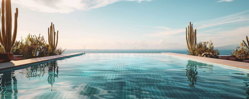 A Serene Swimming Pool in a Minimalist Setting Surrounded by Elegant ...