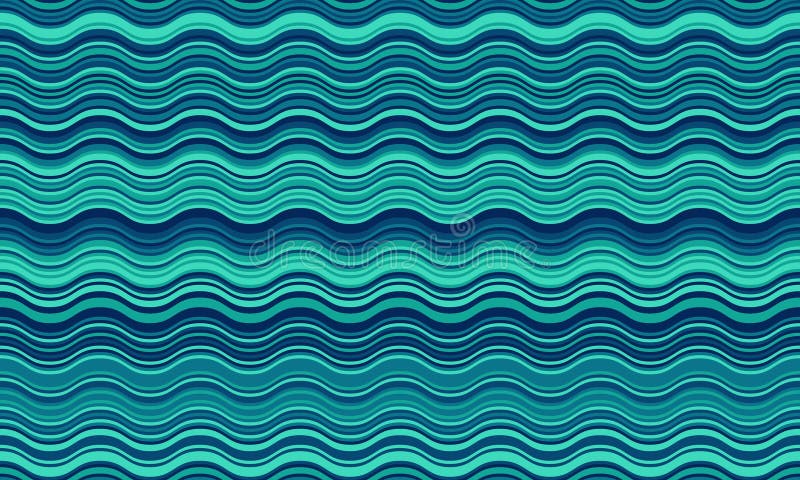 Serene Teal and Blue Wavy Stripes Create a Calming, Flowing Pattern ...