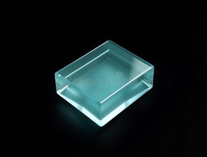 Translucent Teal Glass Block: Minimalist, Serene Design Stock ...