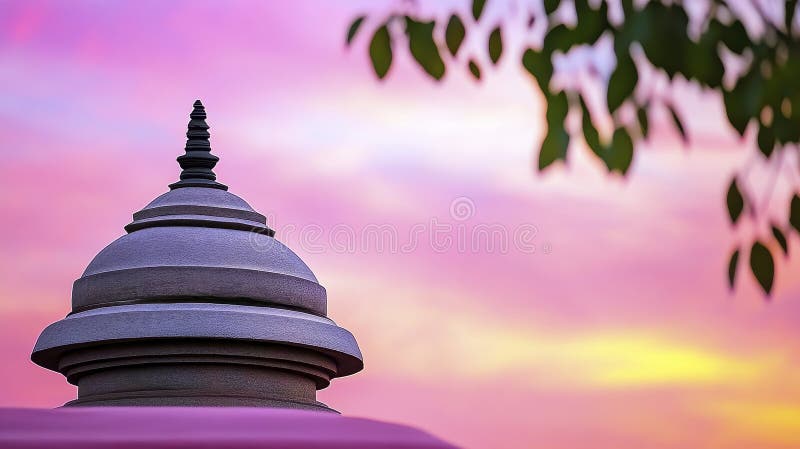 Serene Temple Dome at Sunset a Peaceful Architectural Scene Stock Image ...