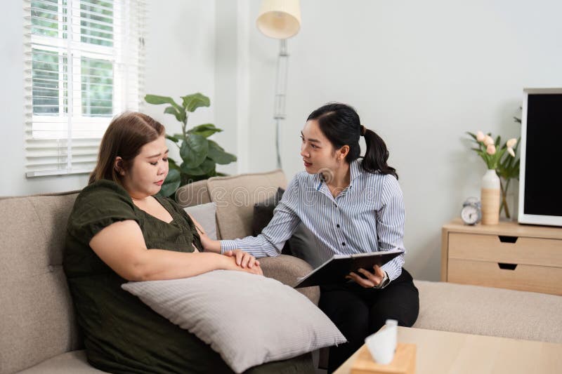 Mental Health and Therapy. a Psychiatrist Gently Guiding a Client ...