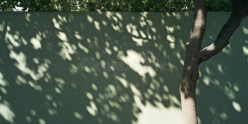 Serene Tree Shadow Patterns on a Sage Green Wall Abstract Nature ...