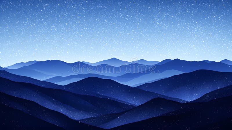 Serene Twilight Over Rolling Blue Mountains Stock Photo - Image of ...