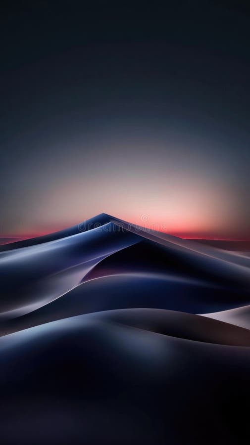 Serene Twilight Over Sand Dunes with Gradients of Light and Shadow ...