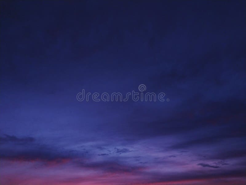 Serene Twilight Sky, Painted with Soft Purple and Deep Blue Hues ...