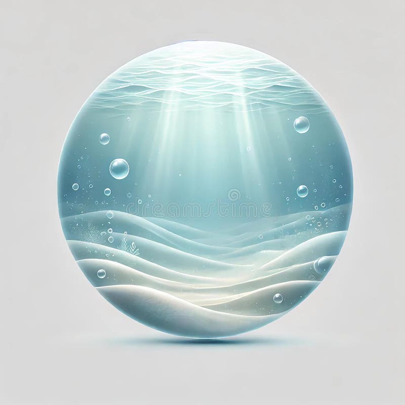 Serene Underwater Scene with Gentle Waves and Bubbles, Capturing ...