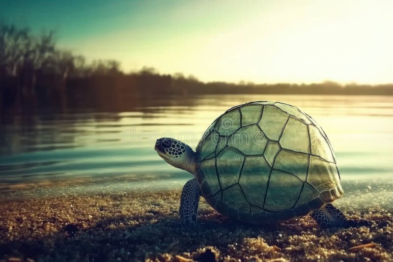 Serene Underwater Turtle Scene at Sunset Capturing Nature S Tranquility ...