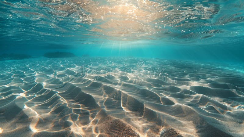 Serene Underwater View of Sunlight Filtering through Ocean Water ...