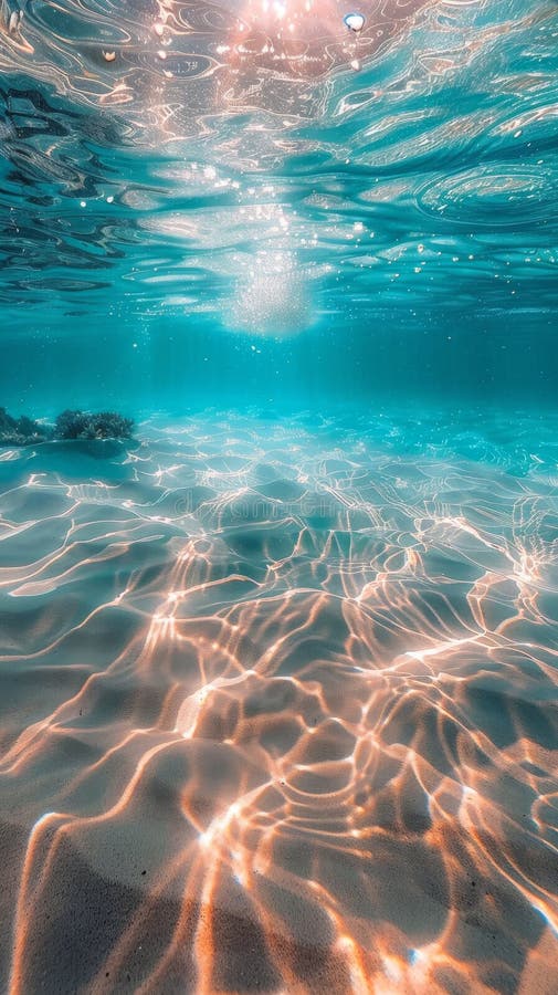Serene Underwater View of Sunlight Filtering through Ocean Water ...