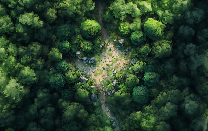 Serene Untouched Forest Landscape Featuring Winding Path Varied Trees ...