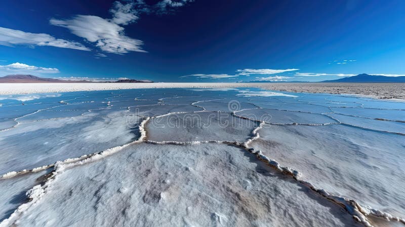 Serene Uyuni Salt Flats Reflection Bolivia Stock Illustration ...