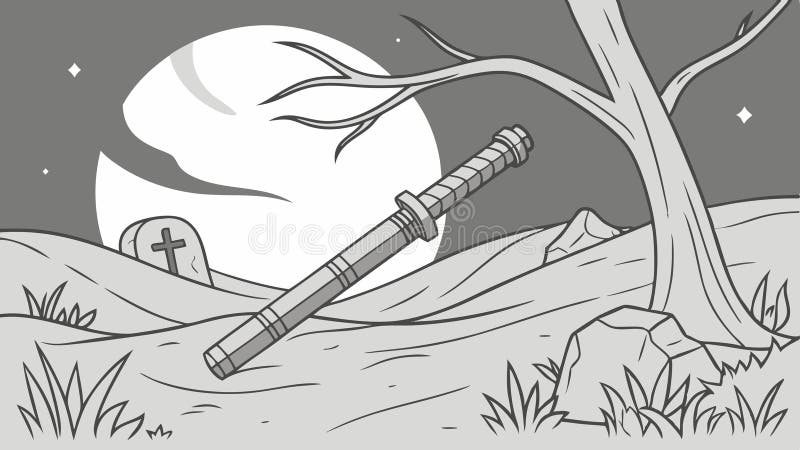 Samurai Sword and Moon, Zen Warrior Vector Art, Vector Design Generative AI Stock Vector ...