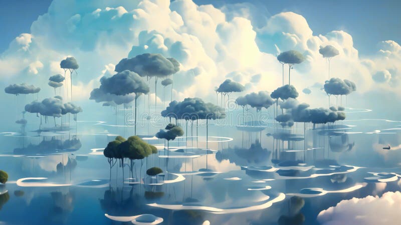 A Serene Video of a Group of Clouds Peacefully Floating in the Sky ...