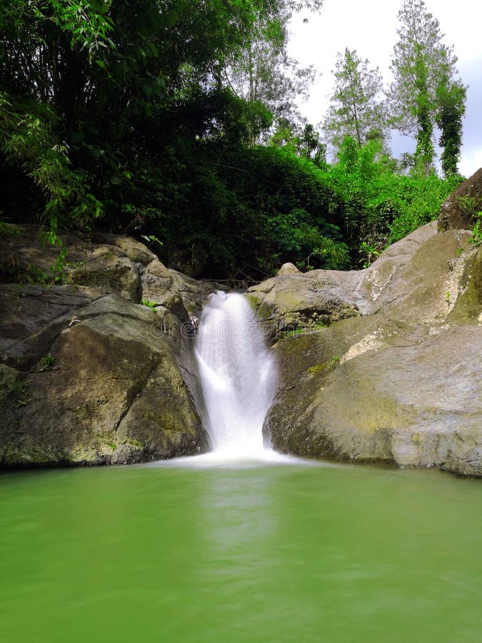 A Serene View of a Cascade with Turquoise Water Stock Image - Image of ...