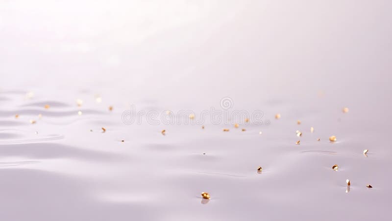 Scattered Gold Flakes on a Light Pink Surface with Subtle Ripples ...