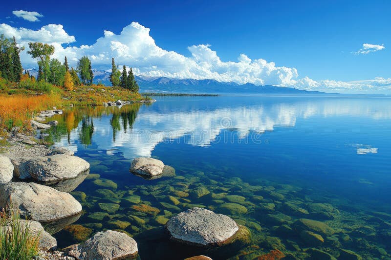 A Serene View of Slave Lake, Alberta, Calm Water, Peaceful and Natural ...