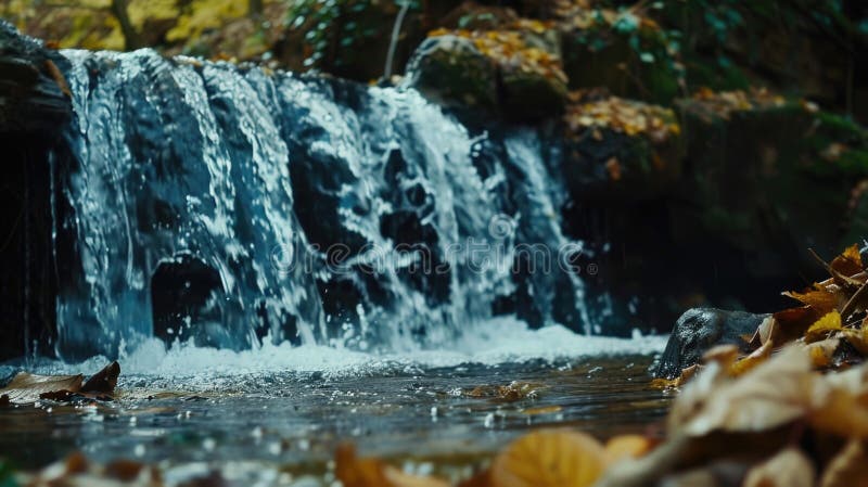 A Serene View of a Small Waterfall in a Forest. Ideal for Nature and ...