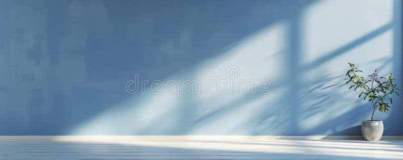 A Serene Visual of an Empty Wall Painted in Pastel Periwinkle, with a ...