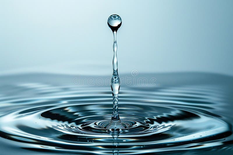 A Serene Water Droplet Falling into the Calm Waters, Creating Ripples ...