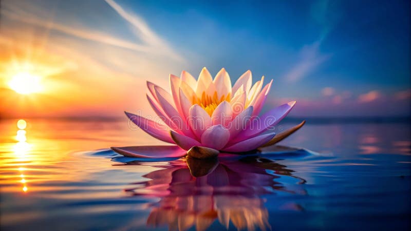Serene Water Lily Blossom at Sunset a Symbol of Tranquility and Inner ...