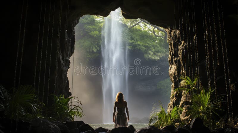 Serene water shower stock illustration. Illustration of invigorating ...