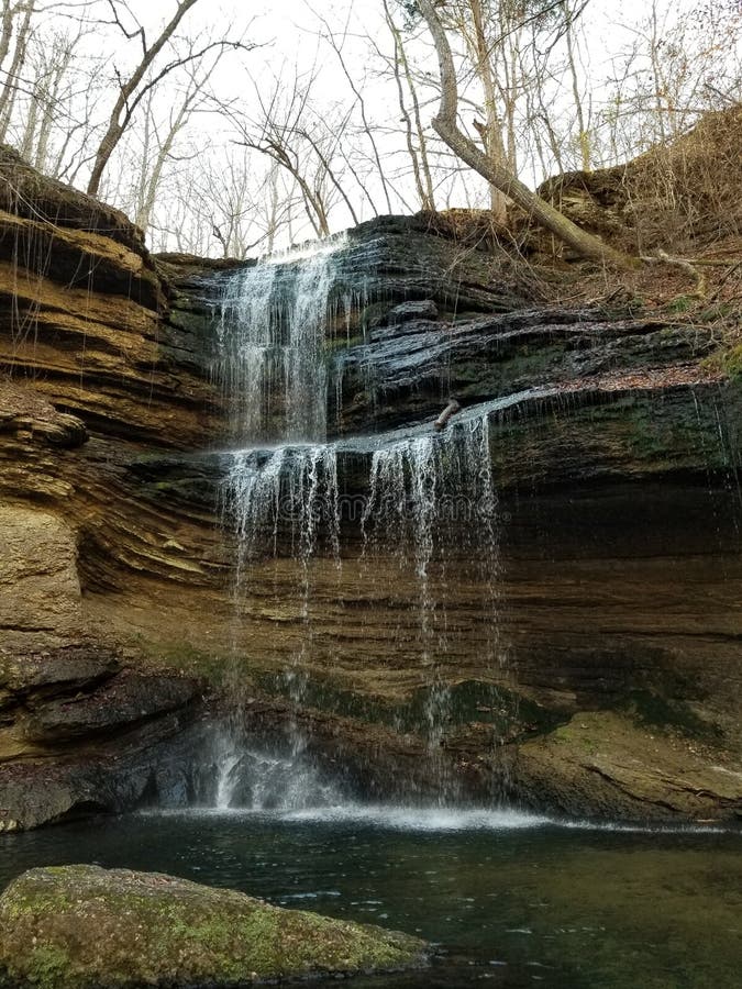 Serene Waterfall stock photo. Image of scenic, blur, cliff - 48434312