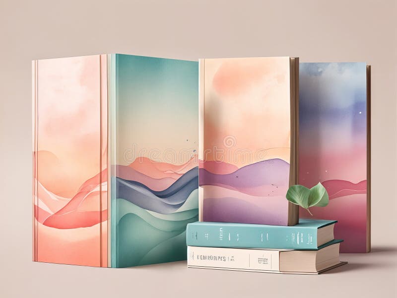 Serene and Whimsical Book Covers Wit Soft Pastel Colors and Delicate ...