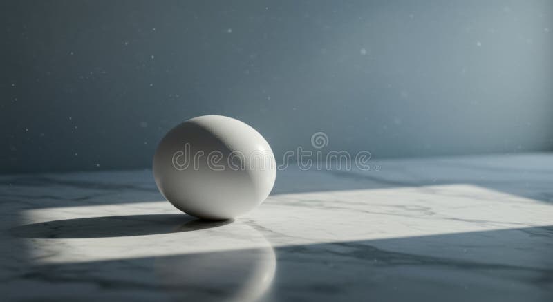 Serene White Sphere on Marble: a Minimalist Study in Light and Shadow ...
