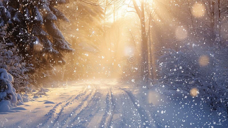 Serene Winter Landscape stock illustration. Illustration of summer ...