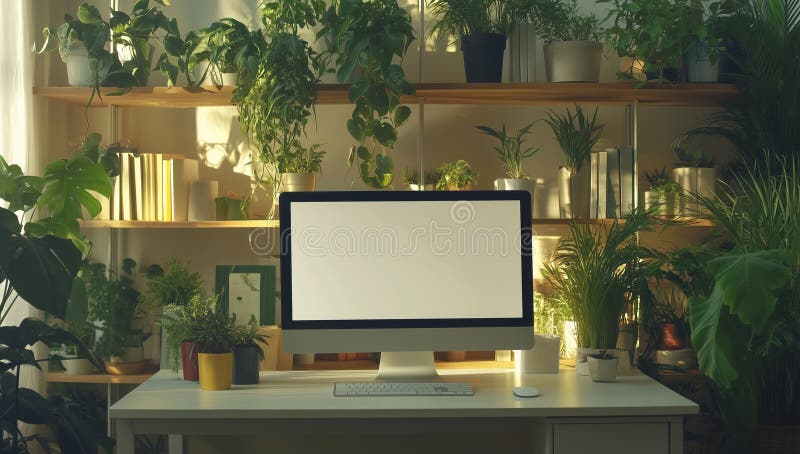 Vibrant Indoor Workspace Filled with Greenery and Natural Light for ...