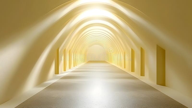 Serene Yellow Archway with Soft Glowing Light Stock Image - Image of ...