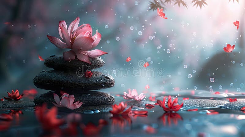 Serene Zen Backdrop: Bamboo Stems and Smooth Pebbles for a Tranquil ...