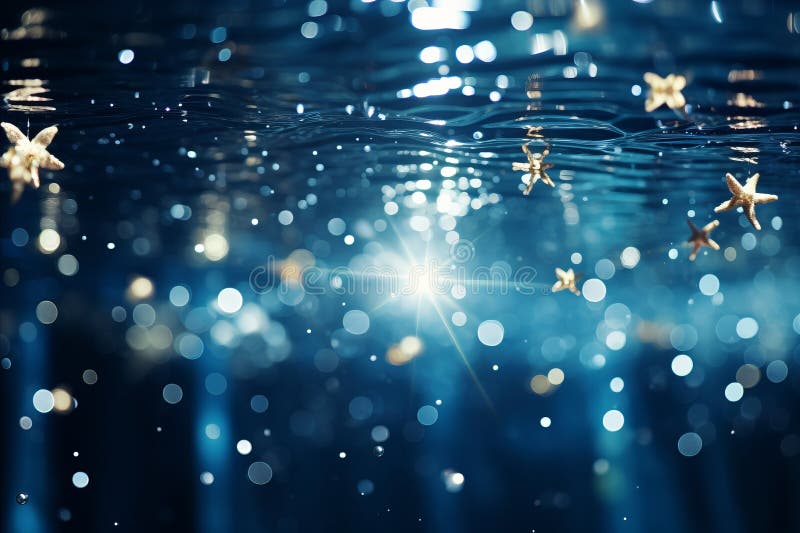 Serenely Calm Water Surface with Gentle Ripples, Blurred Blue Texture ...