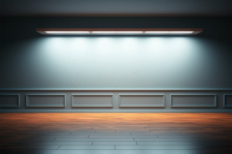 Serenely Lit 3D Rendering Empty Room with Top Light Illumination Stock ...