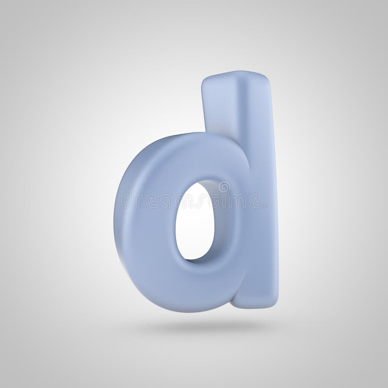 Serenity Color Letter D Lowercase on White Background Stock ...