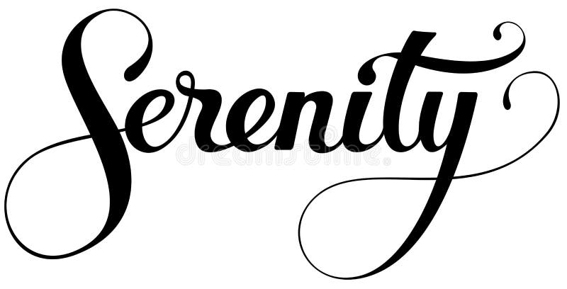 Serenity - Custom Calligraphy Text Stock Vector - Illustration of ...