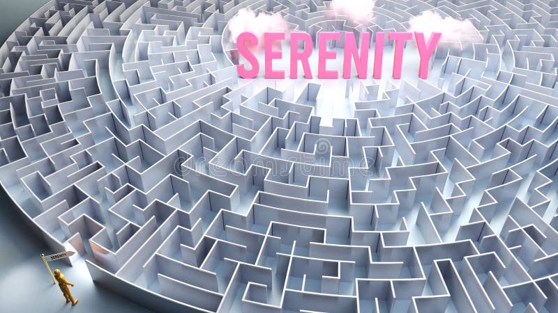 Serenity and a Difficult Path To Reach it Stock Illustration ...