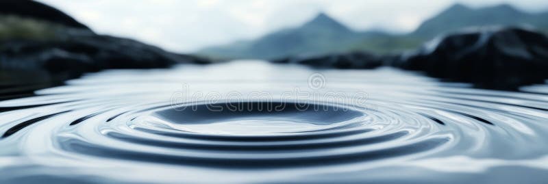 Tranquil Water Ripples Serenity Reflection Peace Nature Purity a Single ...