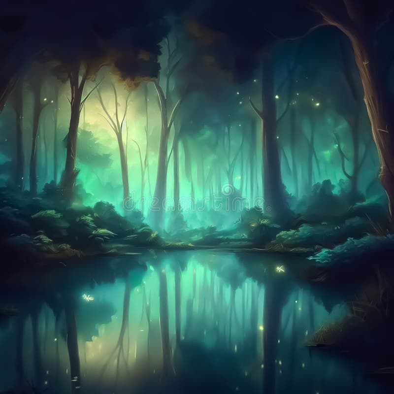 Serenity S Enchantment: a Captivating Forest Landscape Stock ...