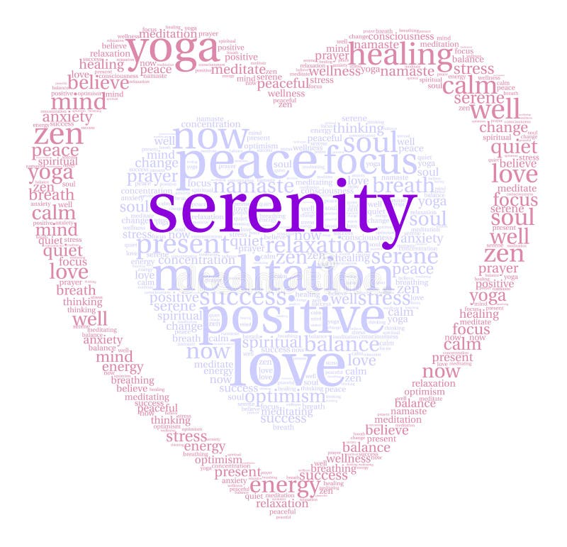 Serenity Word Cloud stock vector. Illustration of peaceful - 98656648