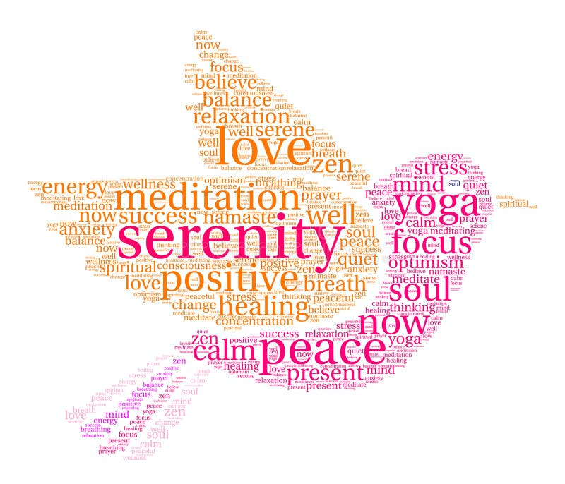 Serenity Word Cloud stock vector. Illustration of breathing - 99181653