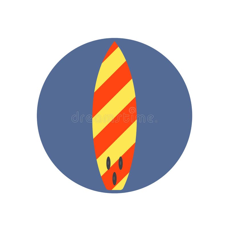 Serf Board Icon on Blue Circle Stock Illustration - Illustration of ...