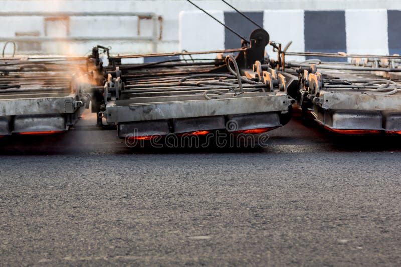 Serface Heater Machine Working on Asphalt Road Stock Photo - Image of ...
