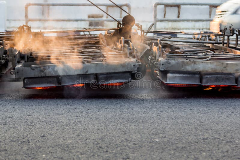 Serface Heater Machine Working on Asphalt Road Stock Photo - Image of ...