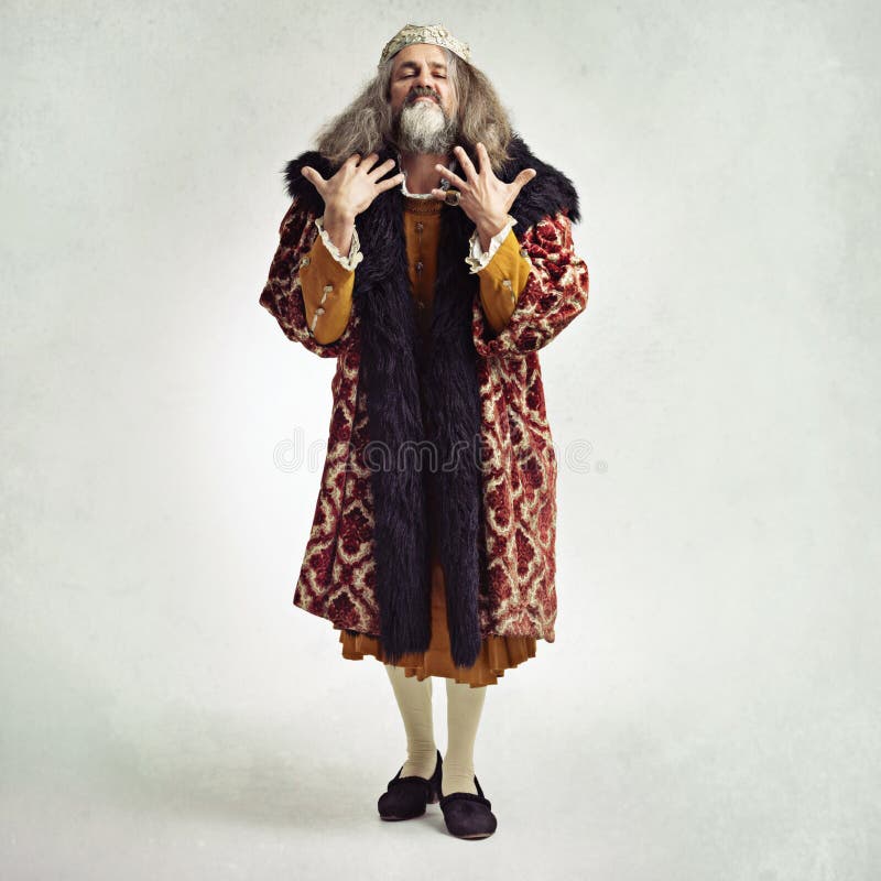The Serfs are Revolting.... Studio Shot of a Richly Garbed King. Stock ...