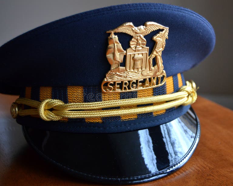 Sergeant Police Hat stock photo. Image of badge, evidence - 53268074