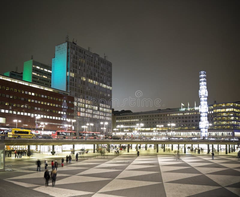 Sergels Torg stock image. Image of evening, blurred, norrmalm - 7197173