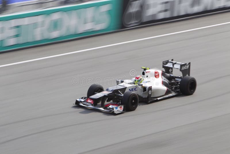 Sergio Perez Down the Main Straight Editorial Stock Image - Image of ...