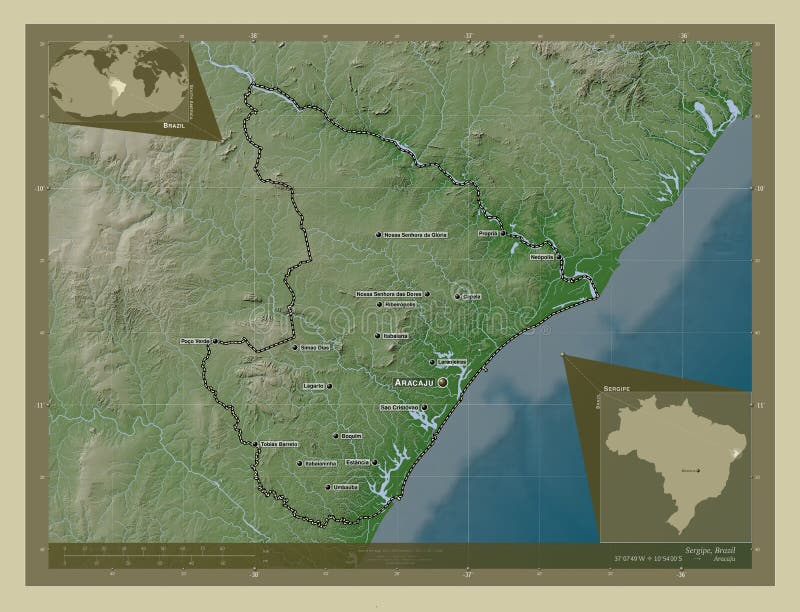 Sergipe, Brazil. Wiki. Labelled Points of Cities Stock Photo - Image of ...