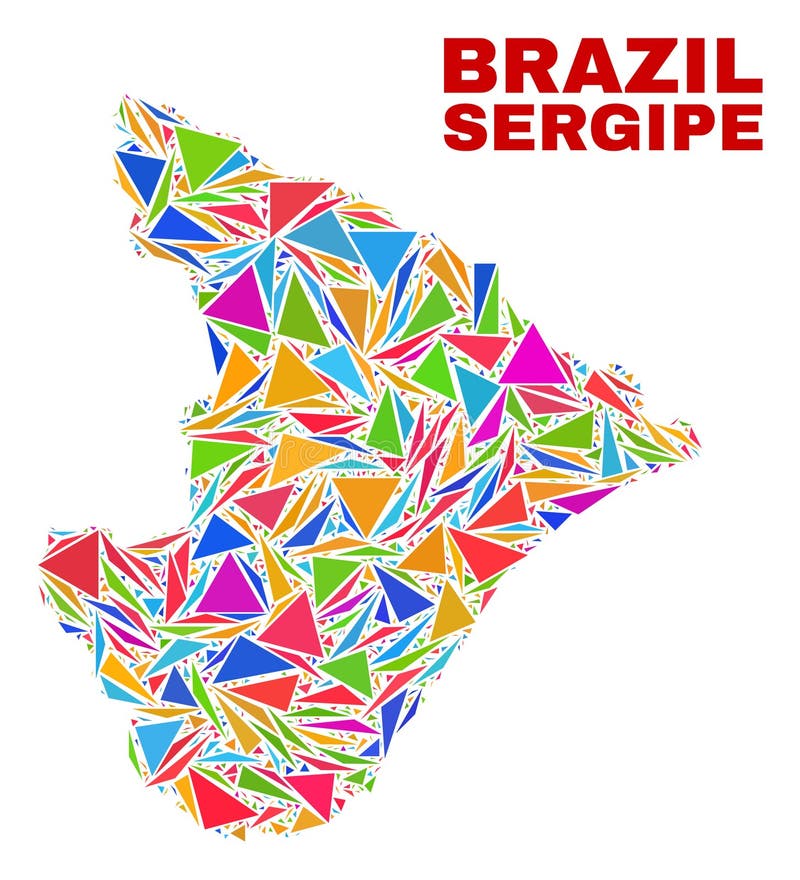 Sergipe State Map - Mosaic of Color Triangles Stock Vector ...